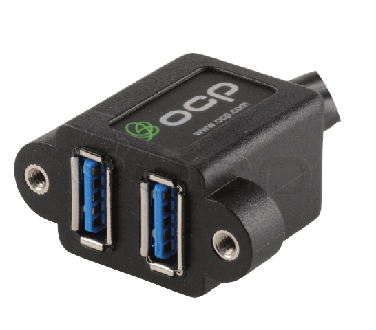 Dual USB 3.0 A to 20-pin Socket Panel Mount Cable - OCP Group Inc.